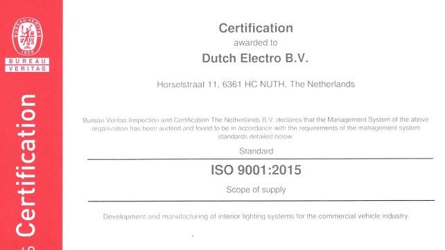 Certificates - Dutch Electro